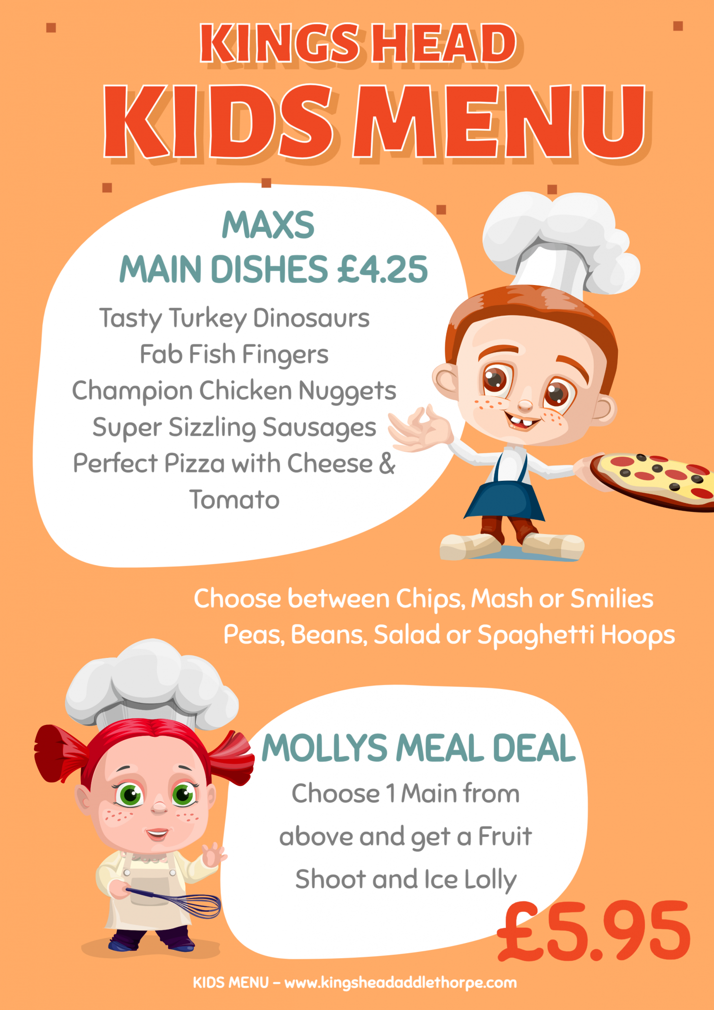 MENU – KINGS HEAD ADDLETHORPE